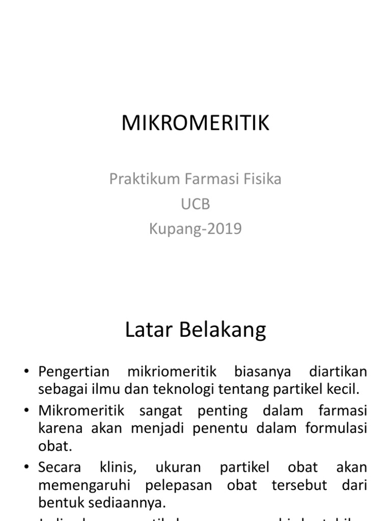 Pengukuran Partikel dalam Mikromeritik | PDF | Sains & Matematika