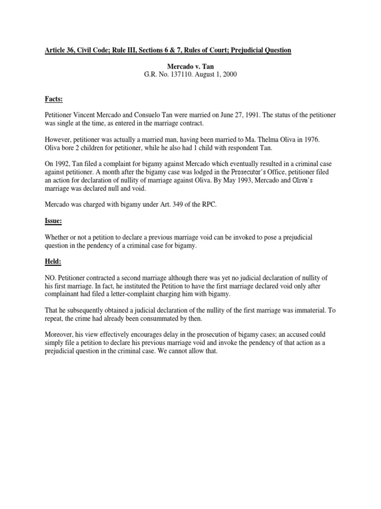 Civil Code Article 36; Rules of Court Rule III Sections 6 & 7; No ...