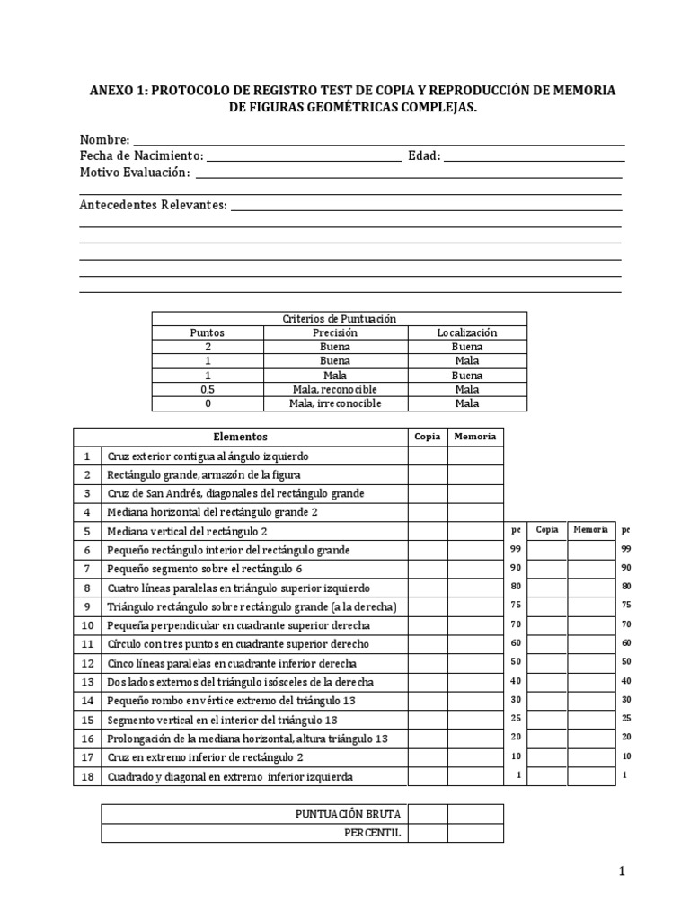 Test Figura Compleja de Rey | Rectángulo | Triángulo