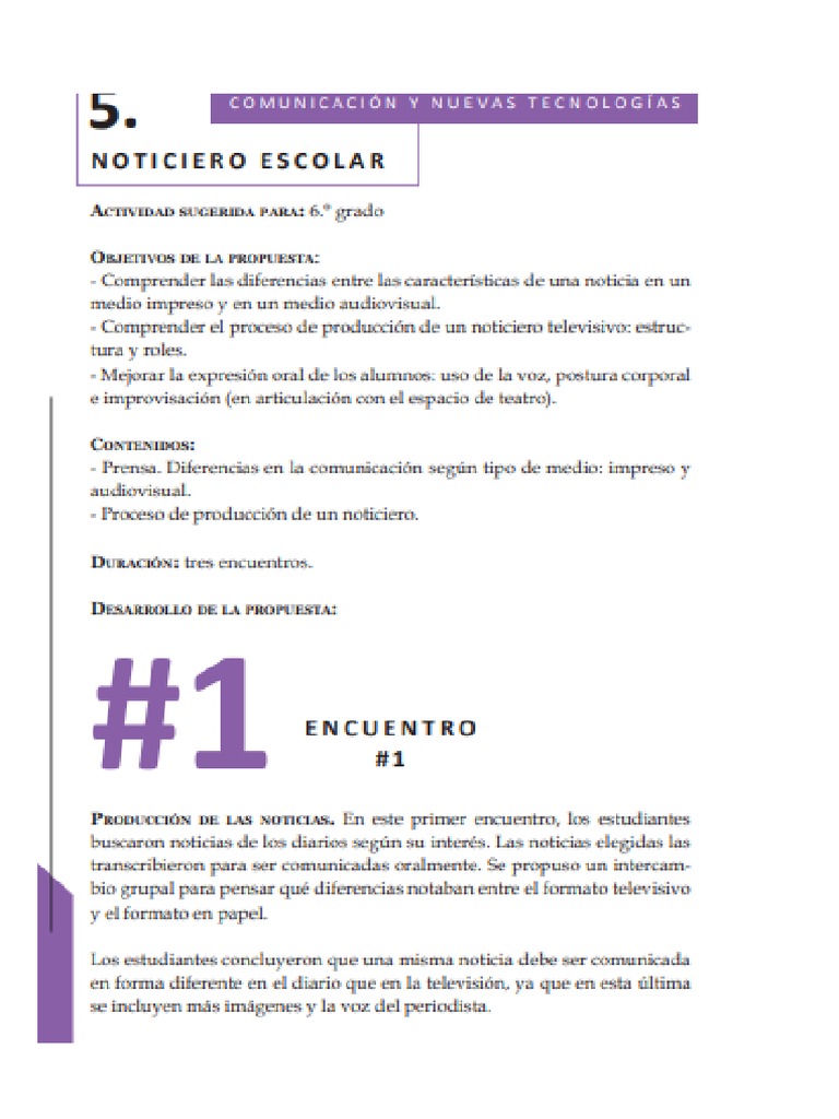 Noticiero Escolar | PDF