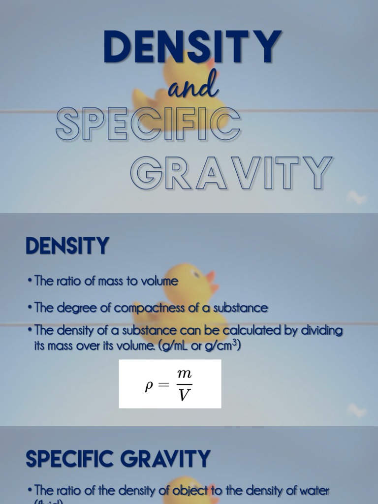 Density and Specific Gravity | PDF