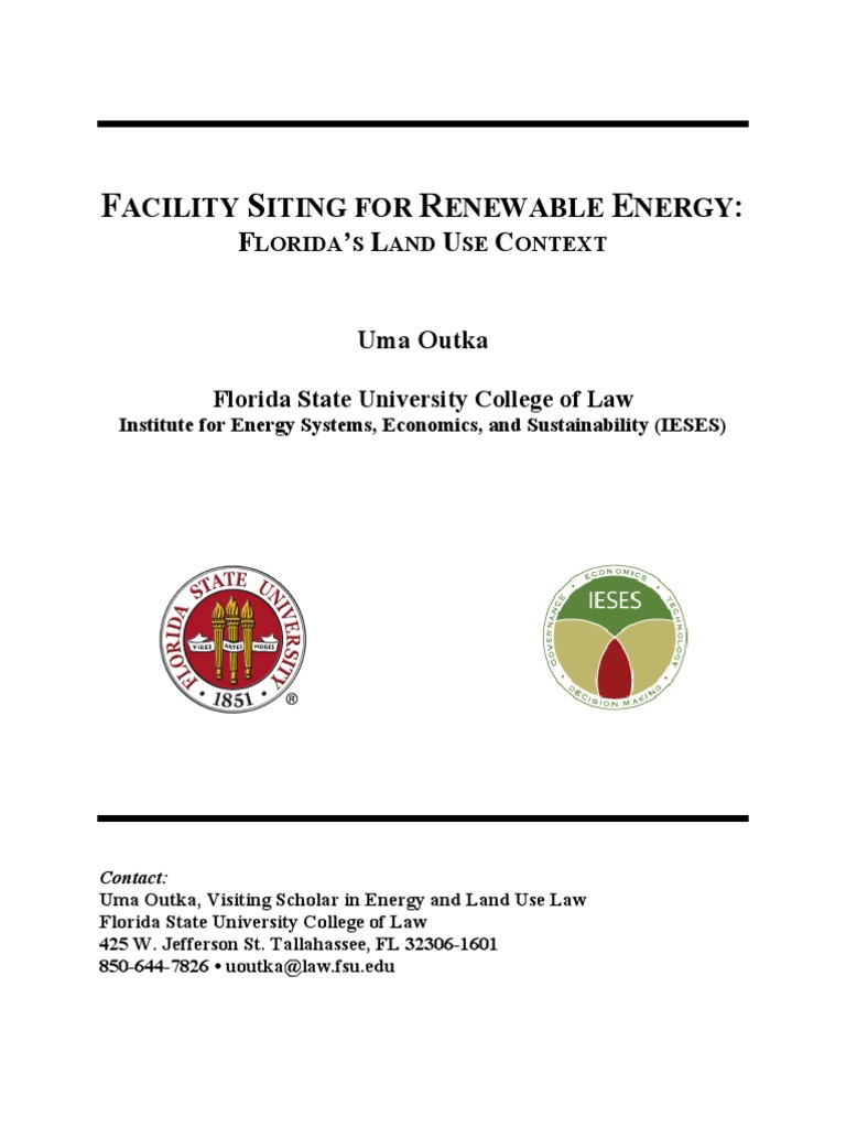 Facility Siting For | PDF | Solar Power | Renewable Energy