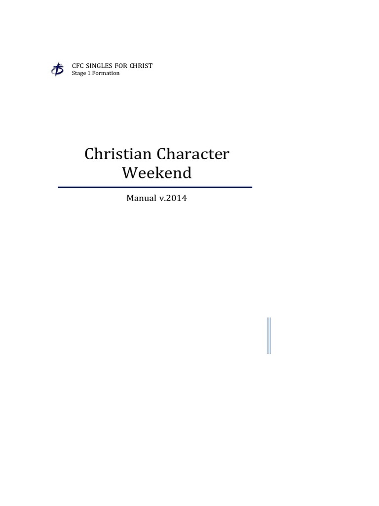 Christian Character Weekend Manual v.2014 1 | PDF | Anger | Humility