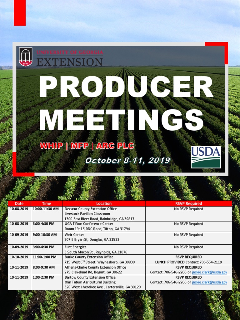 Georgia Extension Office Meetings Schedule | PDF