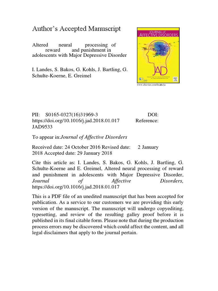 Author's Accepted Manuscript: Journal of Affective Disorders | PDF ...
