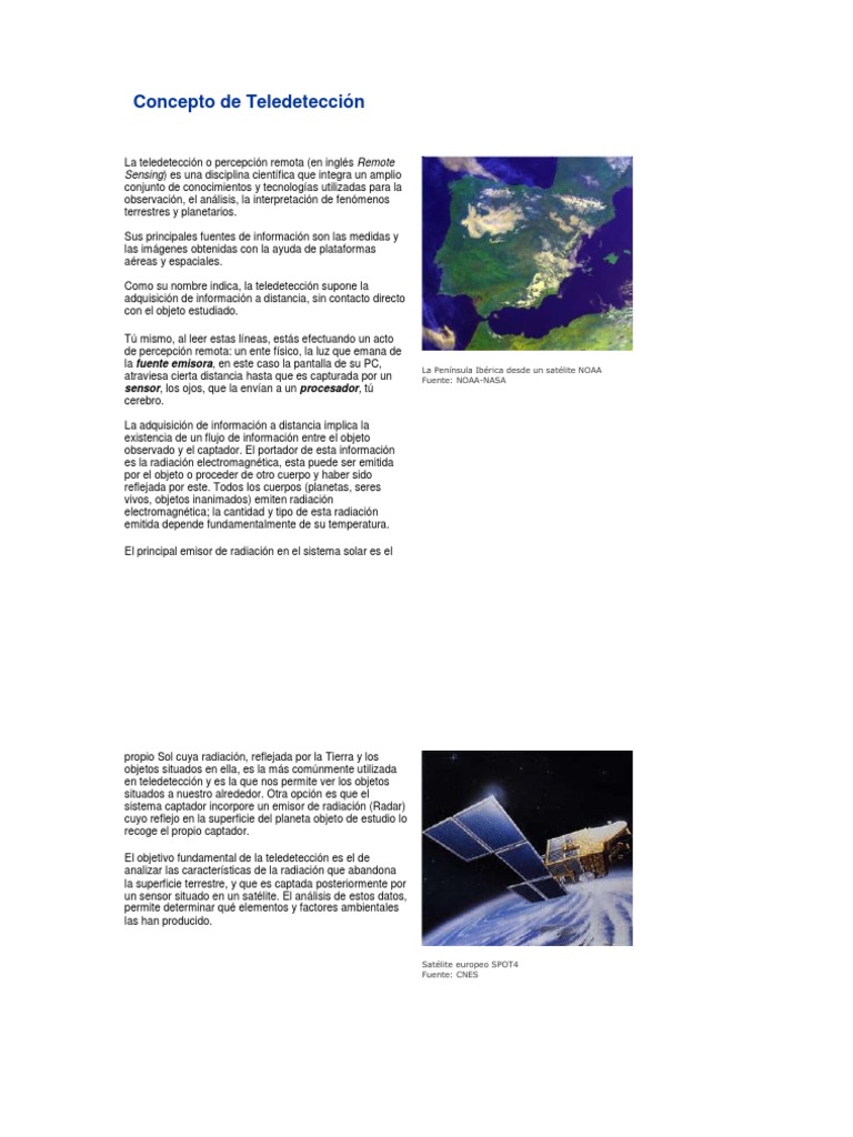 Concepto de Teledetección | PDF | Sensores remotos | Píxel