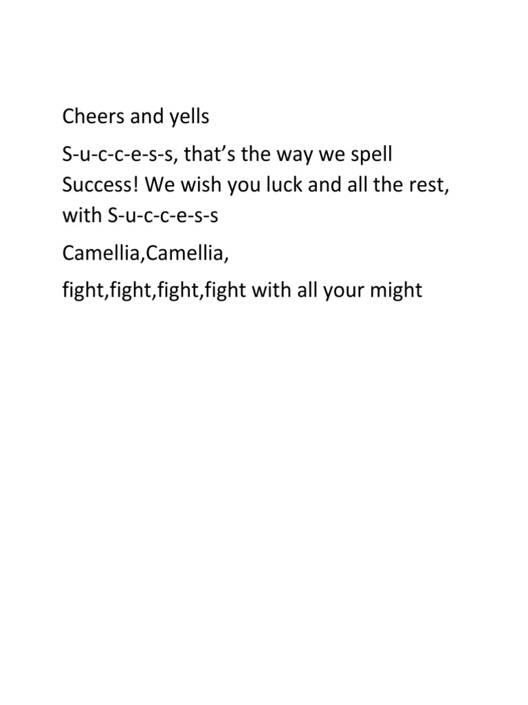Cheers and Yells | PDF | Language Arts & Discipline