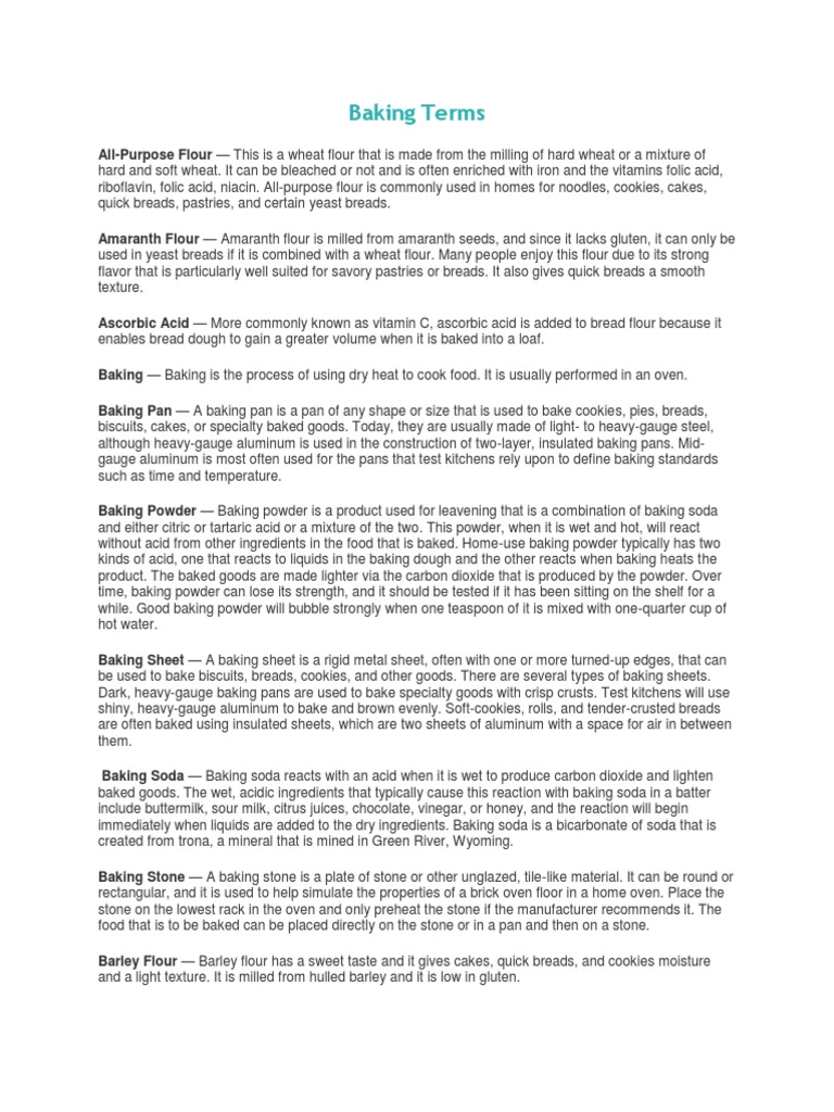Baking Terms: All-Purpose Flour | PDF | Flour | Breads