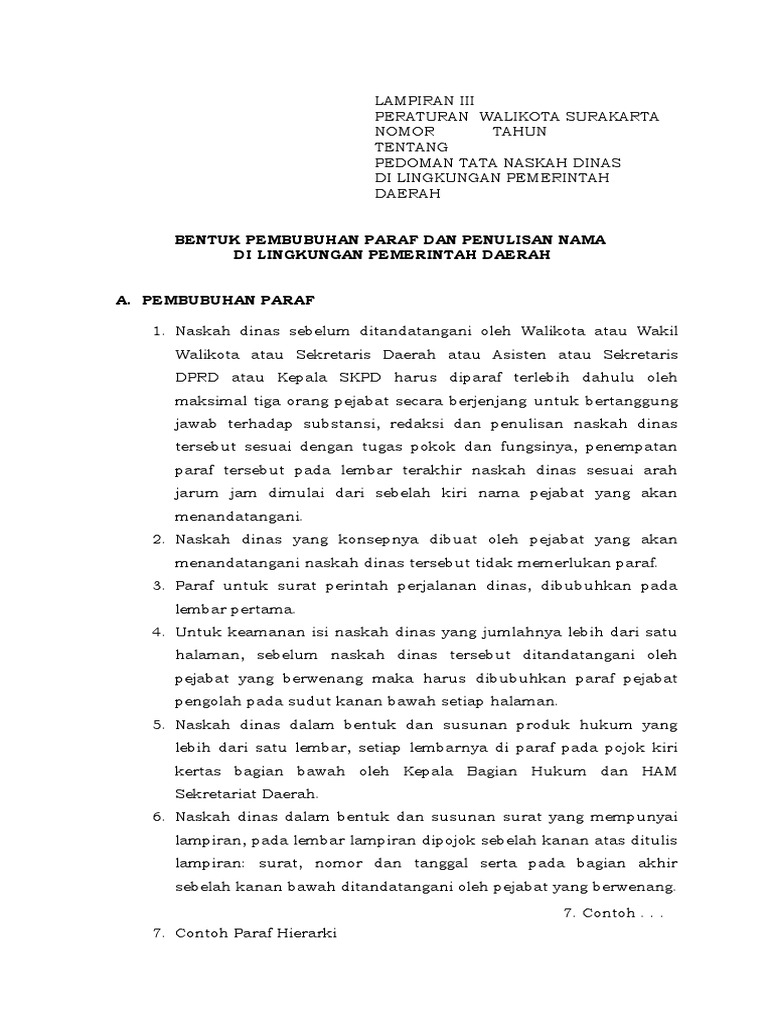 Lampiran III.. Tata Naskah (Pembubhan Paraf Penulisan Nama) Revisi Lagi ...