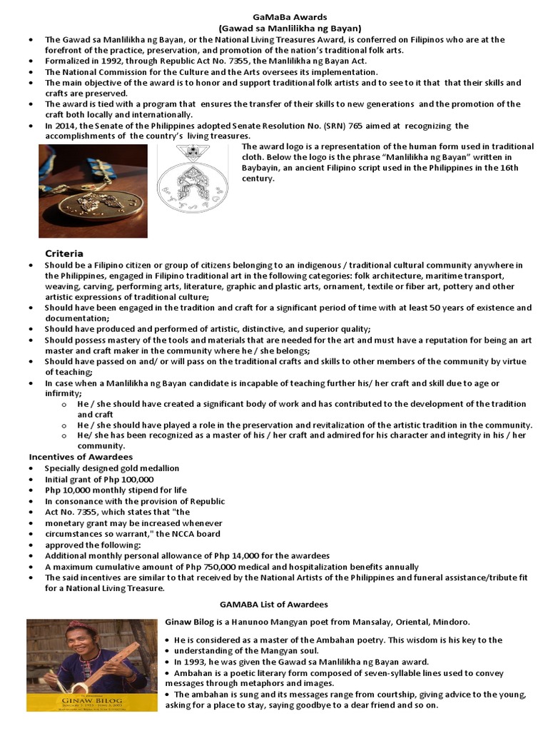 GAMABA and Local Materials in The Philippines | PDF | Art