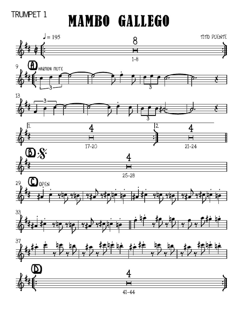 Mambo Gallego Trumpet 1 | PDF | Entertainment (General)