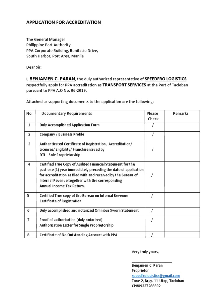 Application For Accreditation | PDF
