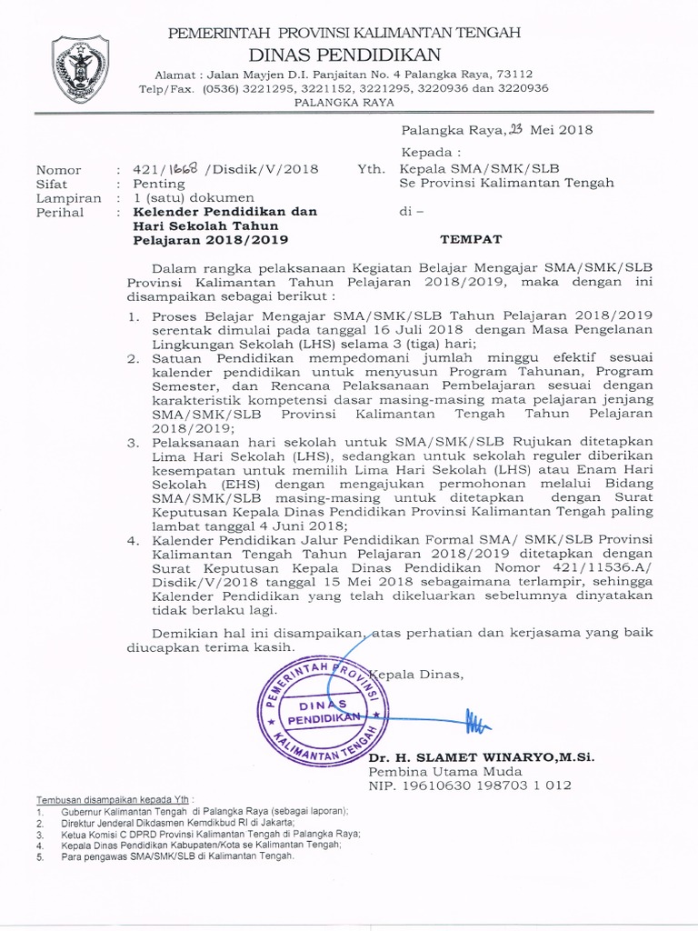 Kaldik 2018-2019 KALTENG PDF | PDF