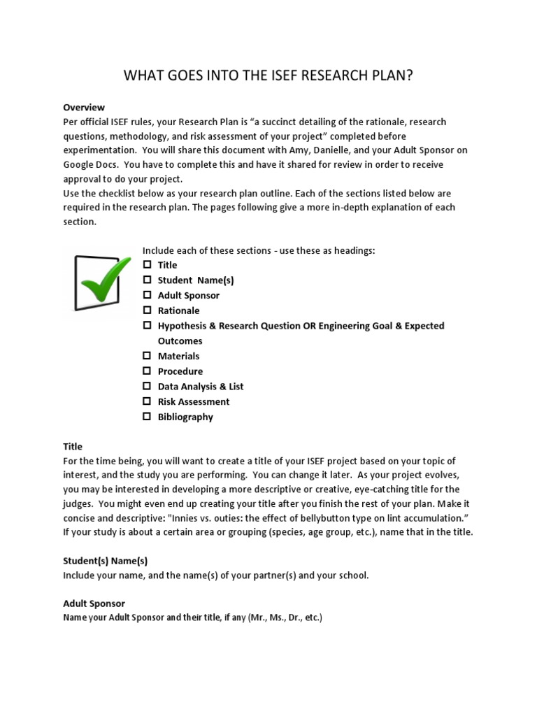ISEF Research Plan Guidelines | PDF | Scientific Control | Experiment