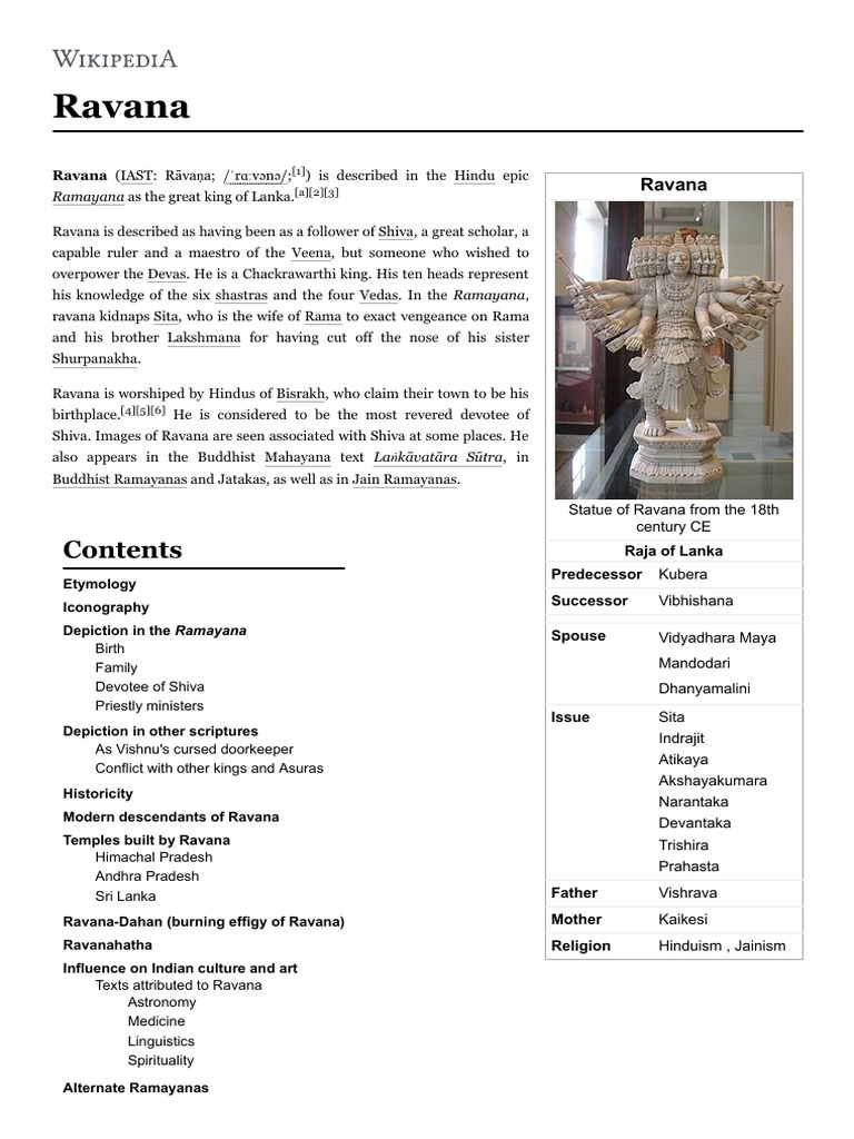 Ravana | PDF | Hindu Mythology | Hindu Literature