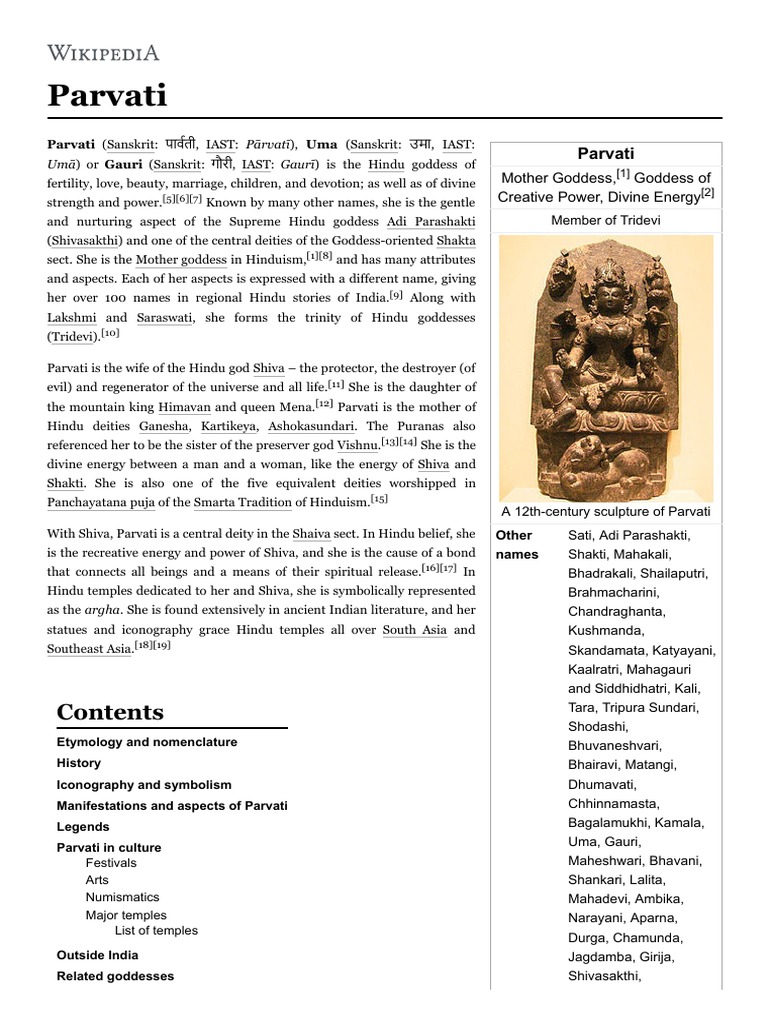 Parvati | Download Free PDF | Devi | Feminist Spirituality