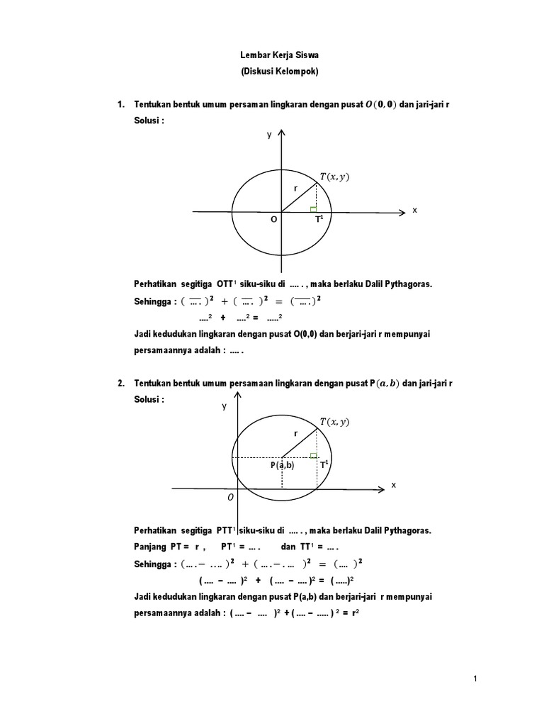 Persamaan Lingkaran dan Penerapannya | PDF | Metode & Bahan Ajar