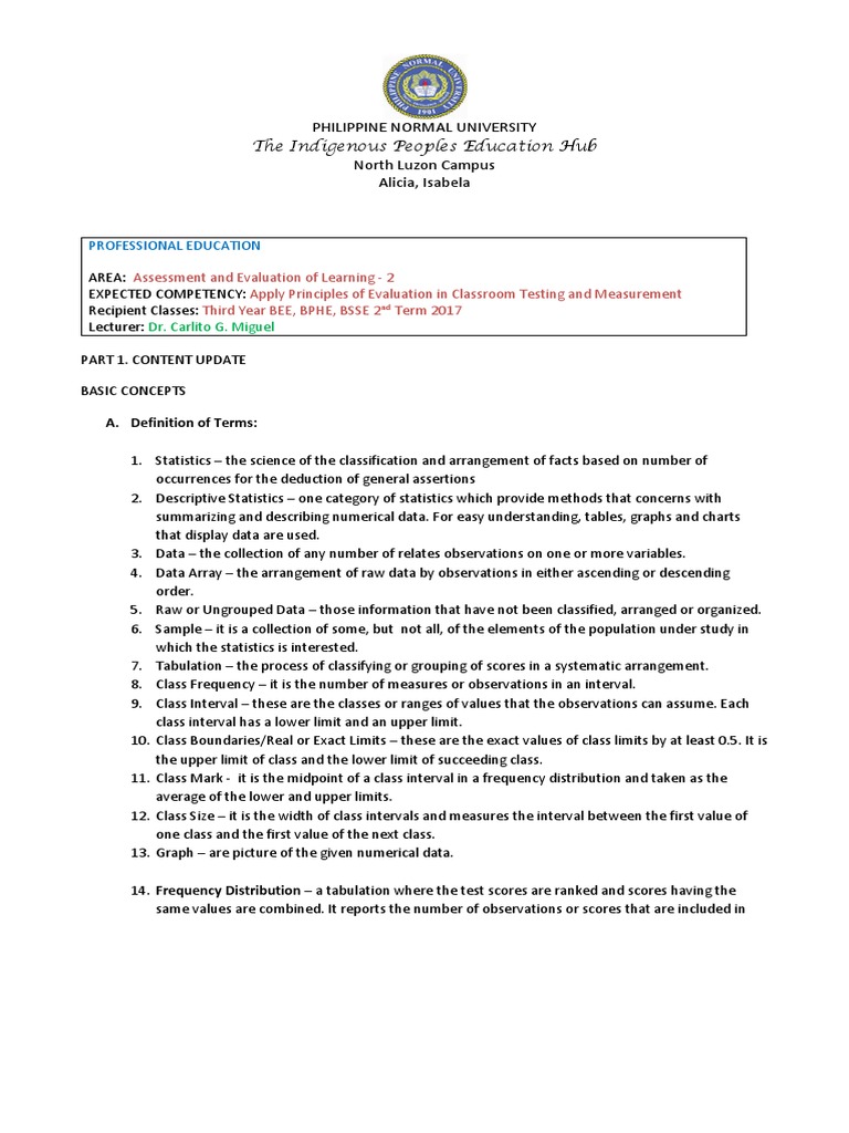 Stat Review Lecture (Complete) | PDF | Statistics | Probability ...