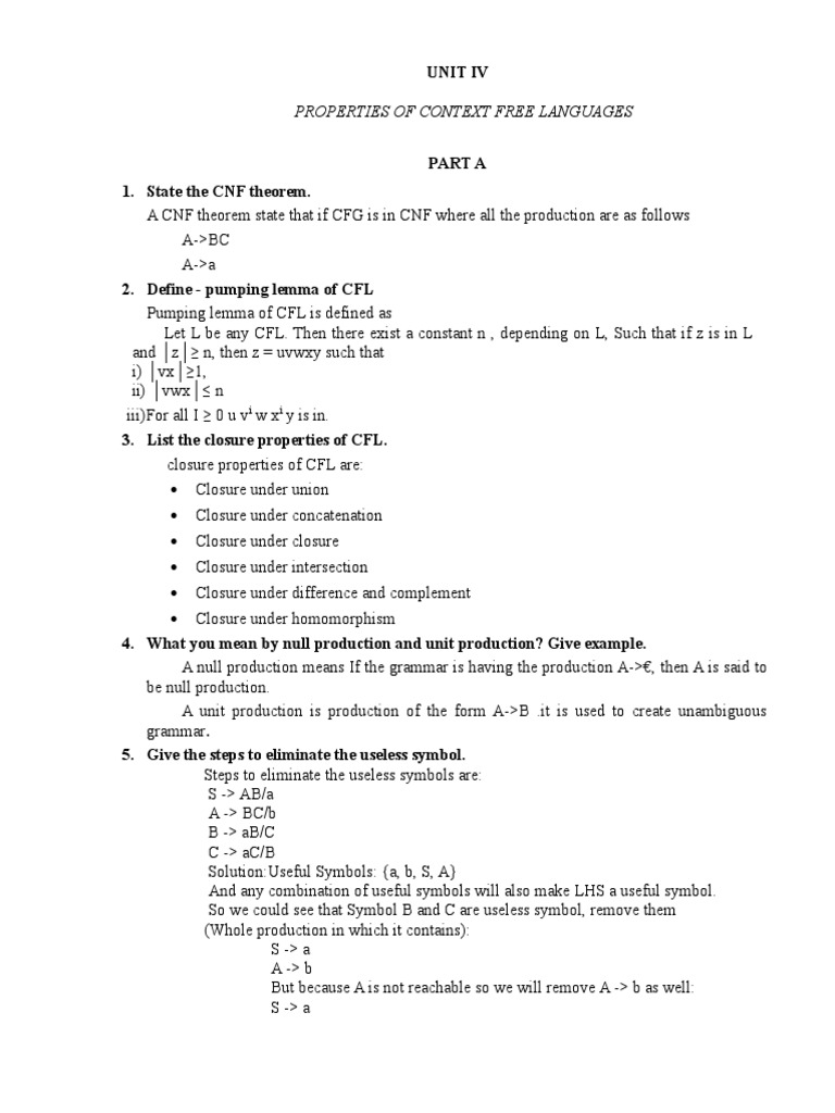 Cs8501 Theory Of Computation Unit 4 2m Pdf Applied Mathematics Theoretical Computer Science
