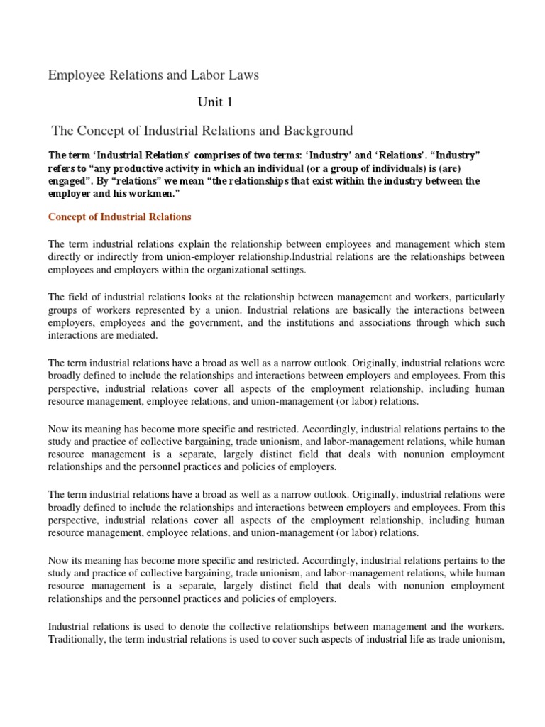 Understanding the Evolution of Employee Relations: From the Industrial ...
