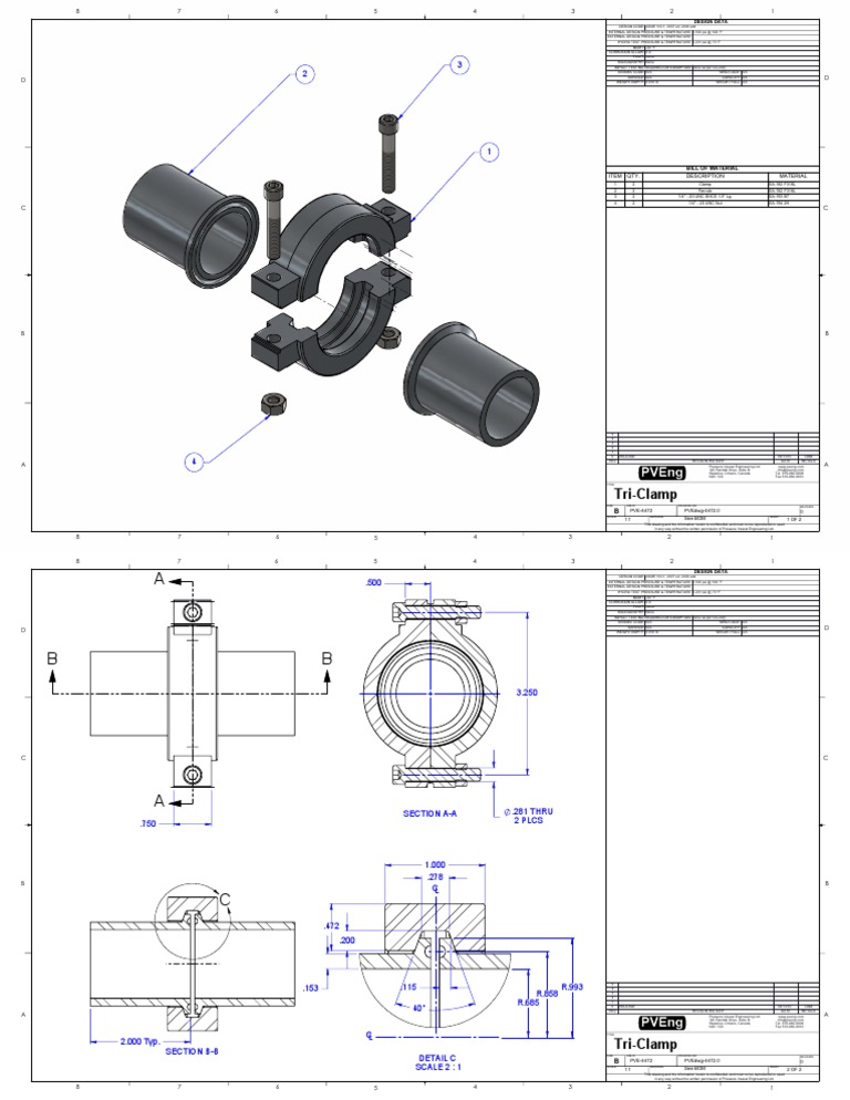 Tri-Clamp Design Data | PDF | Continuum Mechanics | Physical Quantities