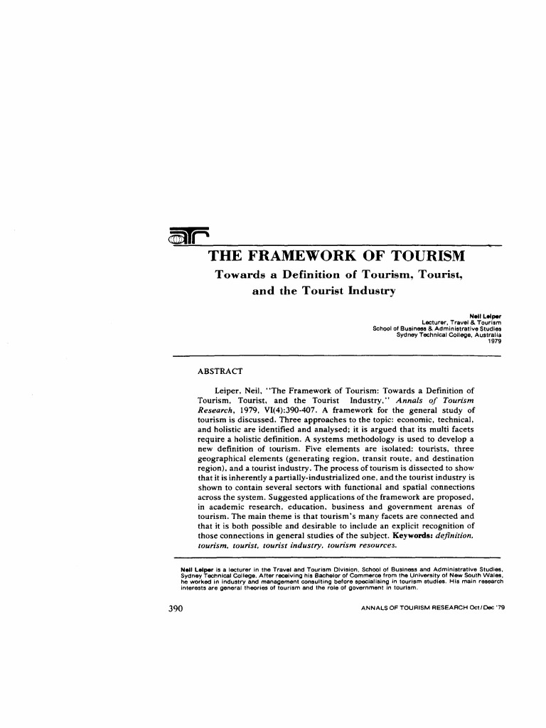 Leiper | PDF | Tourism | System