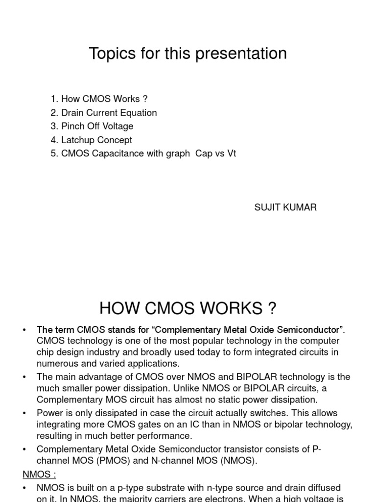 CMOS Basic | PDF | Mosfet | Cmos