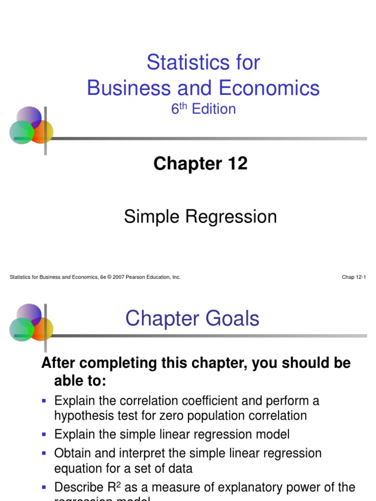 Statistics For Business and Economics: Simple Regression | PDF | Errors And Residuals ...