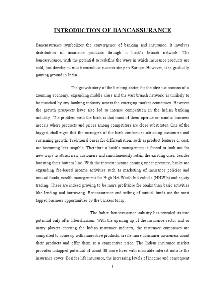 An Overview of the Growth and Benefits of Bancassurance in India | PDF ...
