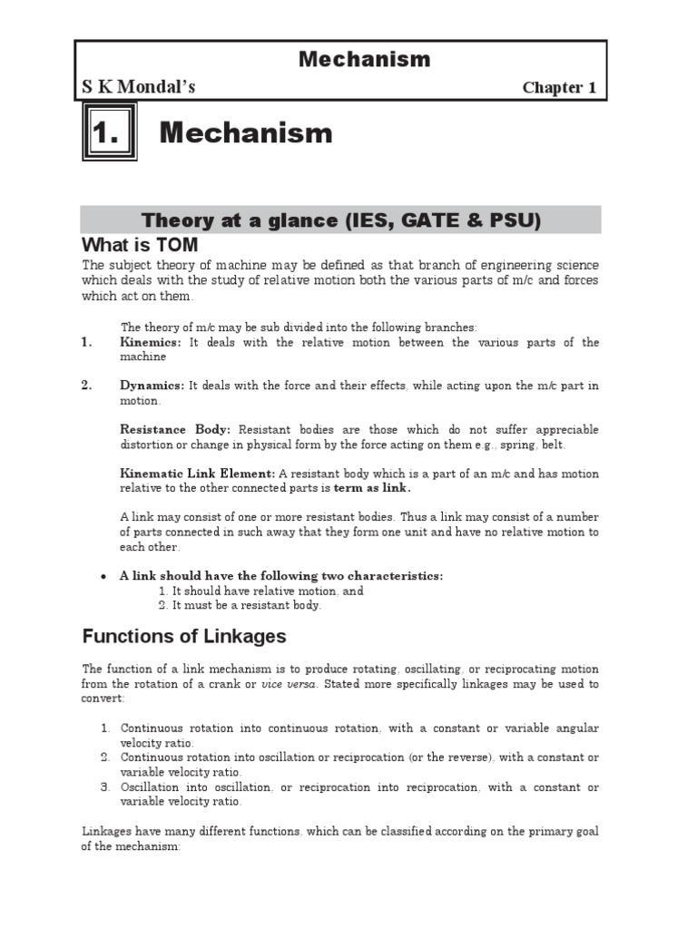 Theory of Machines | PDF | Kinematics | Machines