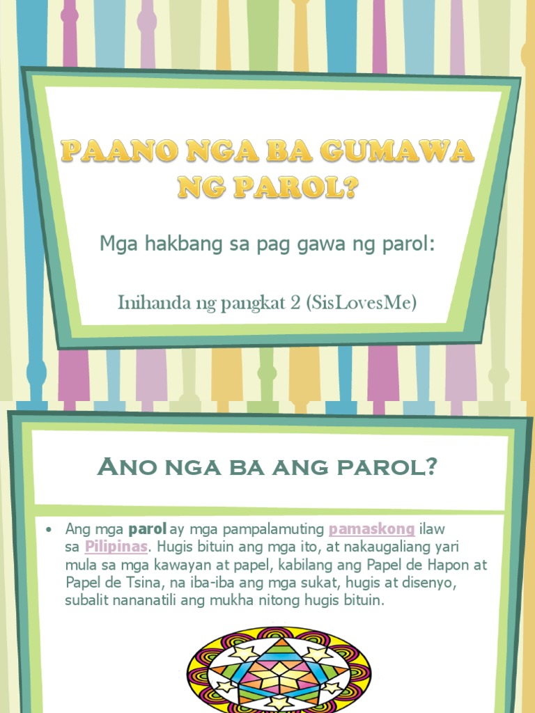 Paano Nga Ba Gumawa NG Parol | PDF