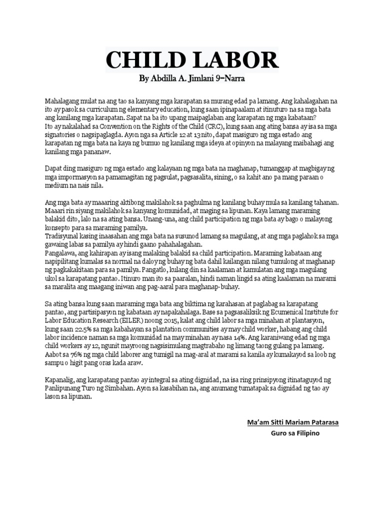 Child Labor | PDF