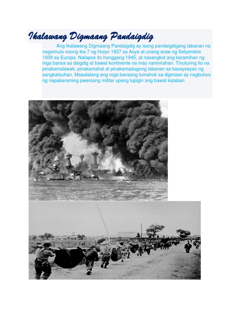 Ikalawang Digmaang Pandaigdig | PDF