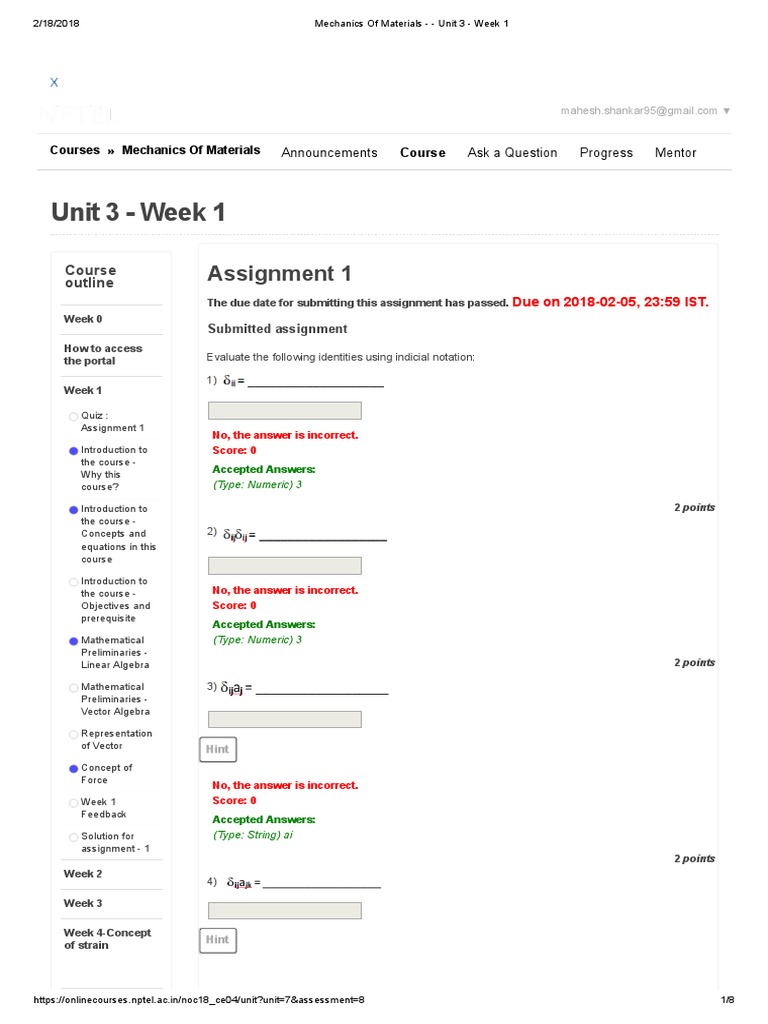 Unit 3 - Week 1: Assignment 1 | PDF | Euclidean Vector | Geometry