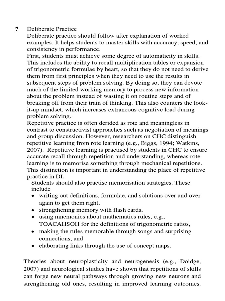 Maximizing the Effectiveness of Deliberate Practice in Mathematics ...