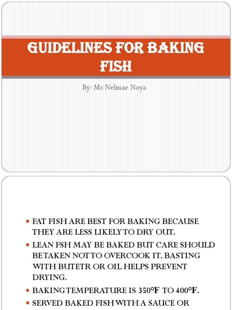 Guidelines For Baking Fish | PDF