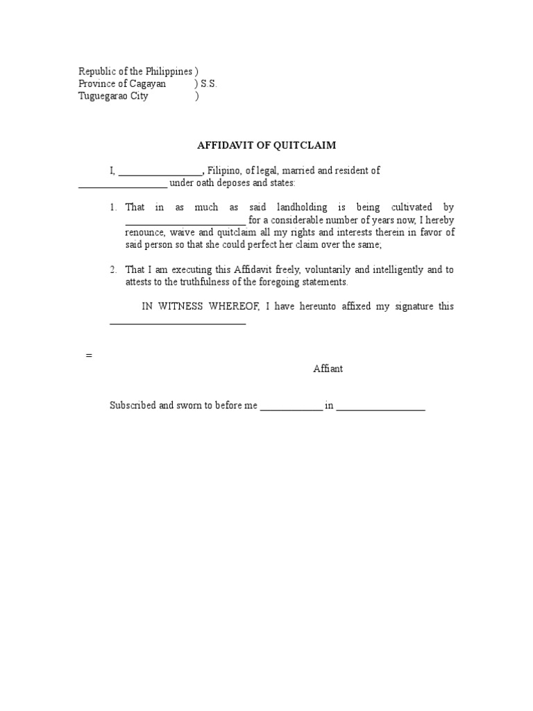 Quitclaim | PDF | Law