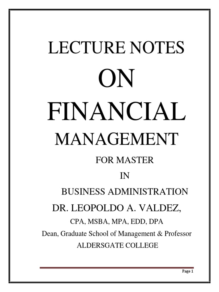 Financail Management 2 Notes | PDF | Capital Budgeting | Economics
