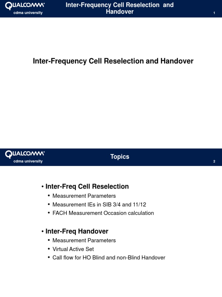 Interfreq HO and Cell Reselect | PDF | Radio Technology | Computer ...