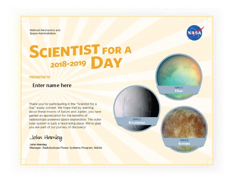 NASA Certificate | PDF