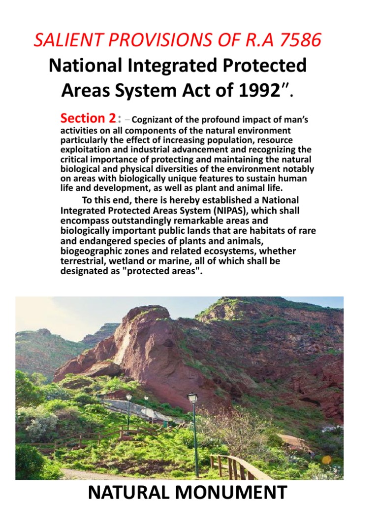 National Integrated Protected Areas System Act of 1992 .: Salient ...