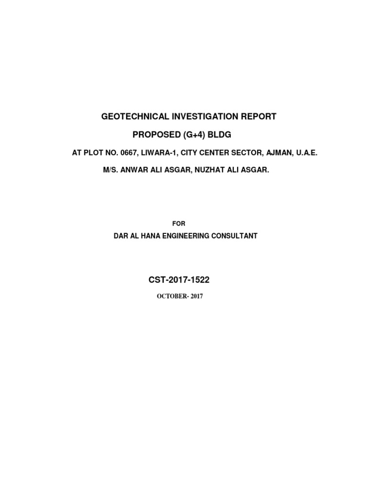 GEOTECH REPORT TITLE | PDF | Deep Foundation | Geotechnical Engineering