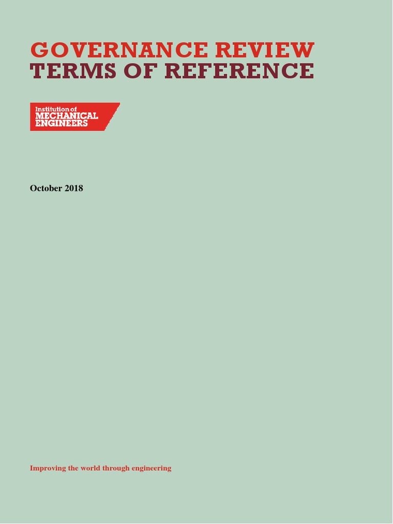 Terms of Reference: Governance Review | PDF | Governance | Committee