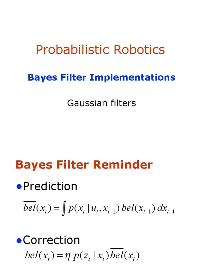Probabilistic Robotics: Bayes Filter Implementations | PDF | Discrete Mathematics | Kalman Filter