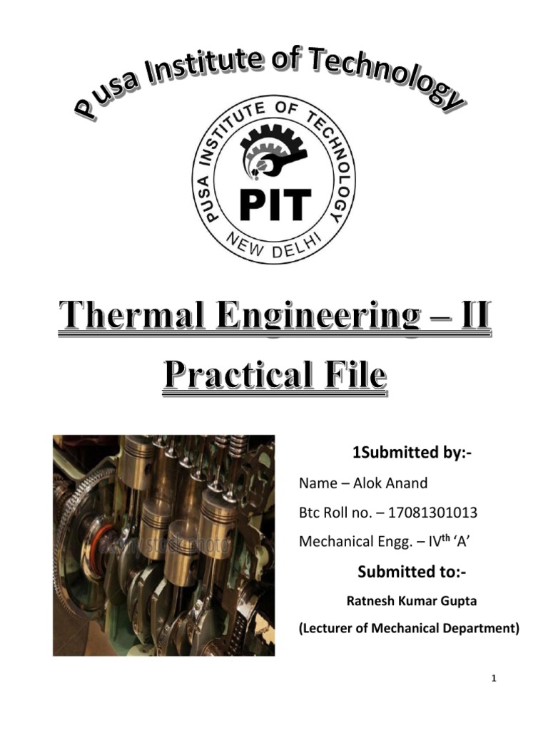 Thermal Engineering-2 Practical | PDF | Distributor | Carburetor