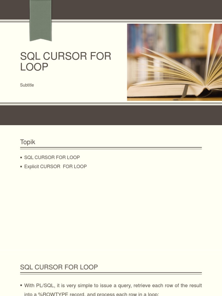 SQL Cursor FOR Loop Explained | PDF | Pl/Sql | Control Flow