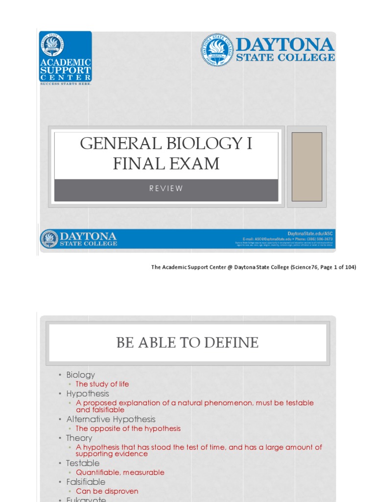 General Biology I Final Exam: Review | PDF | Dominance (Genetics) | Allele