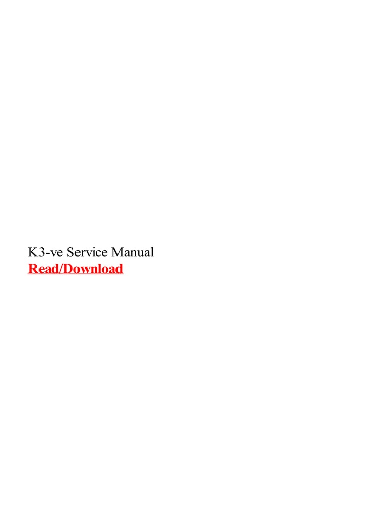 k3 Ve Service Manual | Download Free PDF | Cars Of Japan | Motor Vehicle