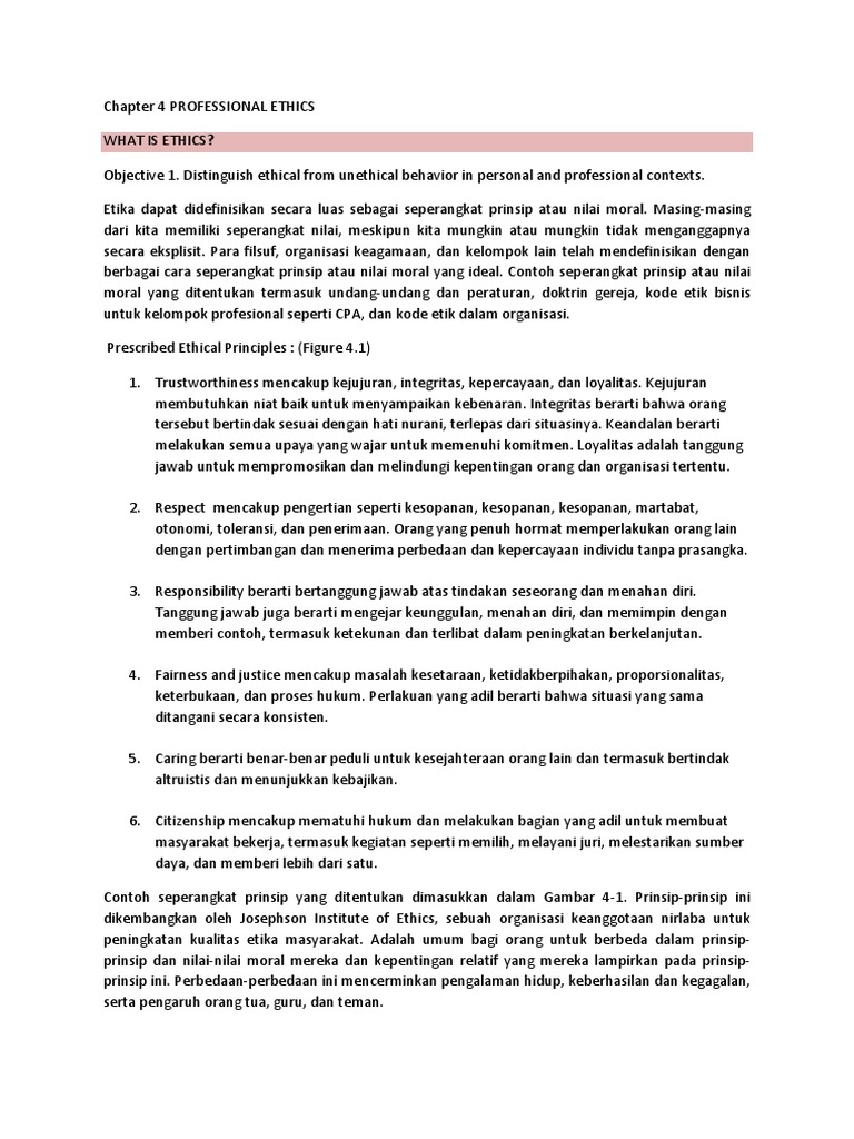 Chapter 4 Professional Ethics | PDF | Karier & Perkembangan | Gaya Hidup