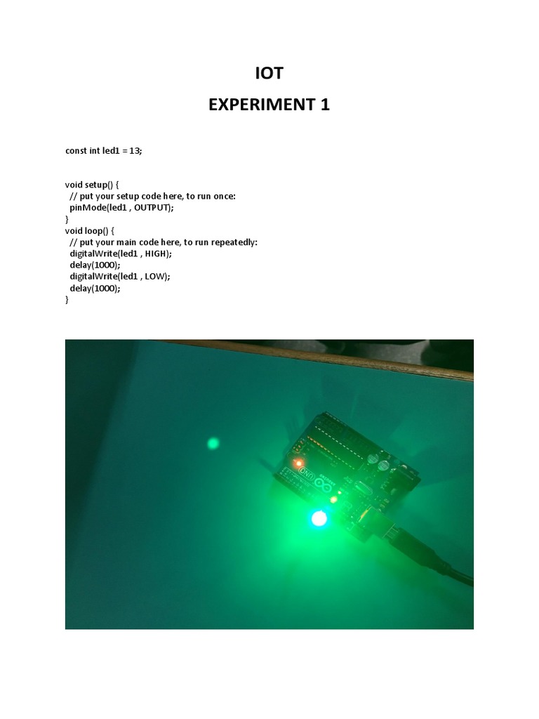 IOT Experiment 1: Const Int Led1 13 | PDF